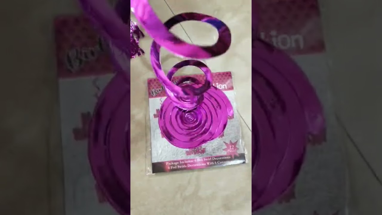 SHANAYA Happy Birthday Hanging Swirls For Birthday Decorations (METALLIC PINK)