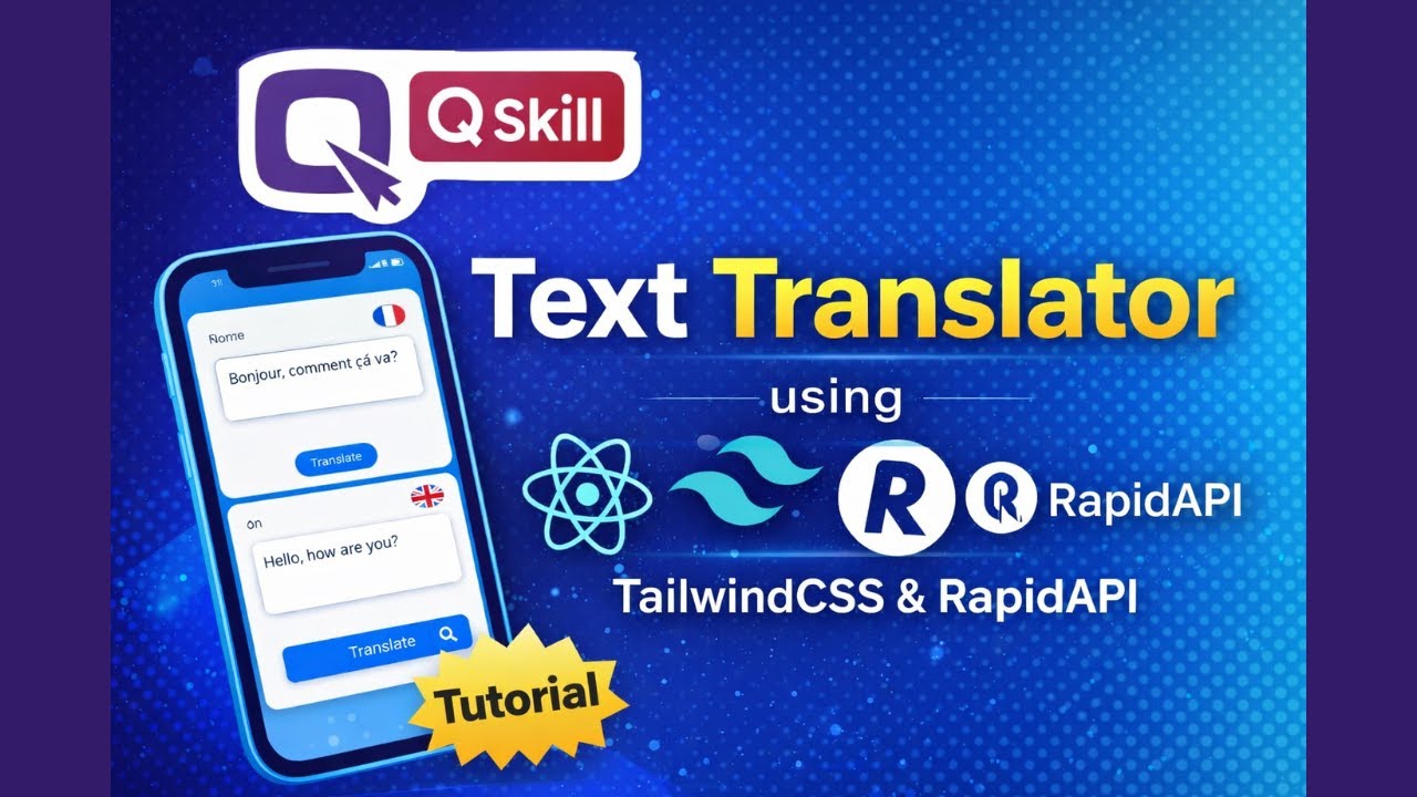 Text translator using React, TailwindCSS & RapidAPI | Front-End Workshop |