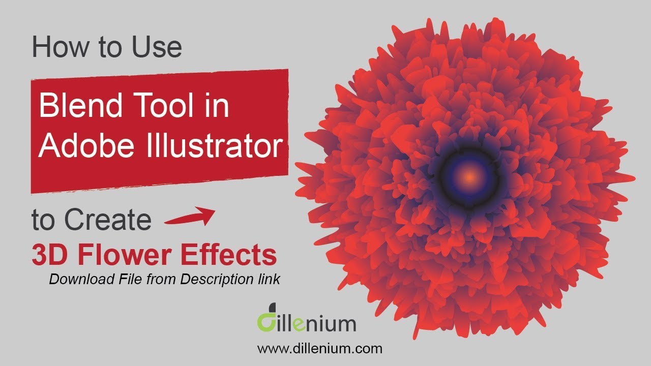 Create 3D Flower Vector Using Blend Tool Illustrator - Graphic Design Tutorial