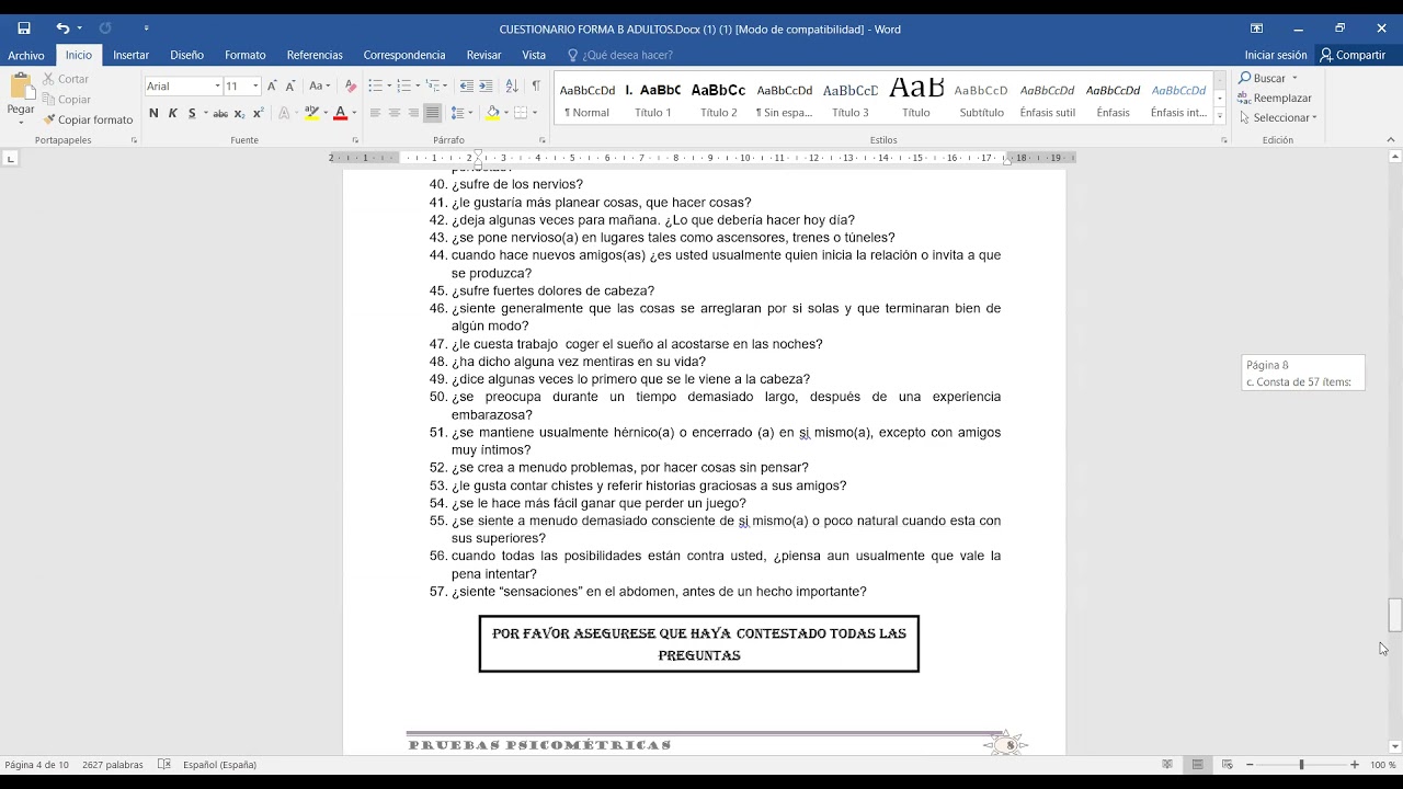 TUTORIAL DE COMO APLICAR Y CORREGIR EYSENCK