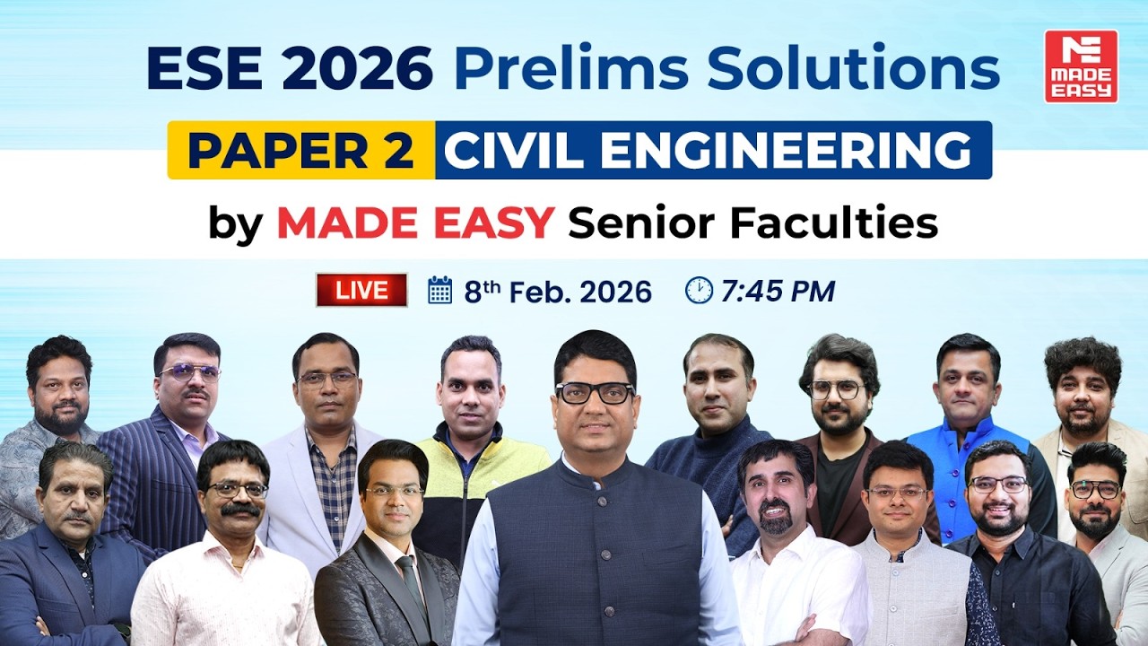 UPSC ESE 2026 Prelims Solution | Civil Engineering Paper 2 | Explained by MADE EASY Faculties!