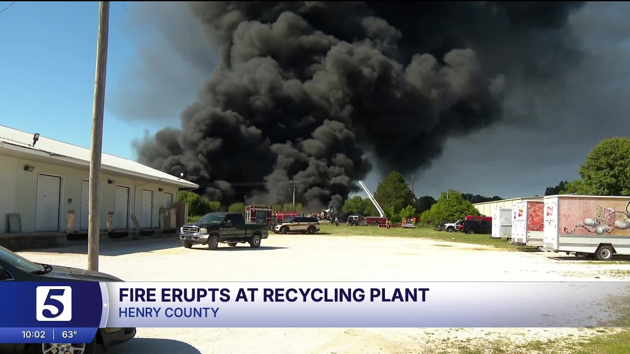 Major fire erupts at plastics recycling company in Henry Co., Tenn.