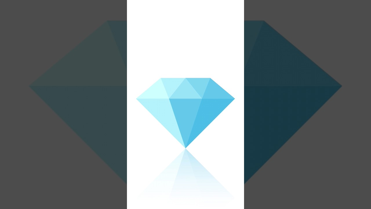 Create Flat Diamond Icon Illustrator Tutorial #shorts #illustrator