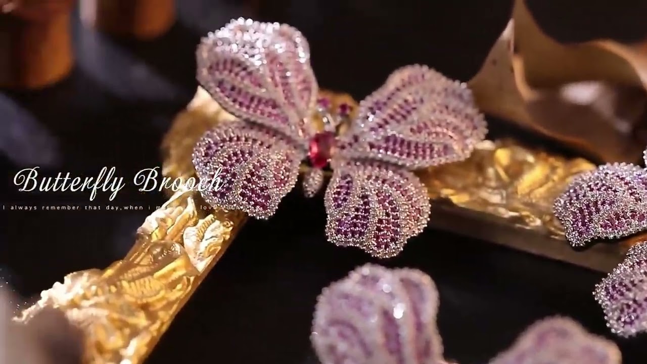 Inlaid Zircon Colorful Gemstones Butterfly Brooches Pin for Women's Clothing Accessories #brooches