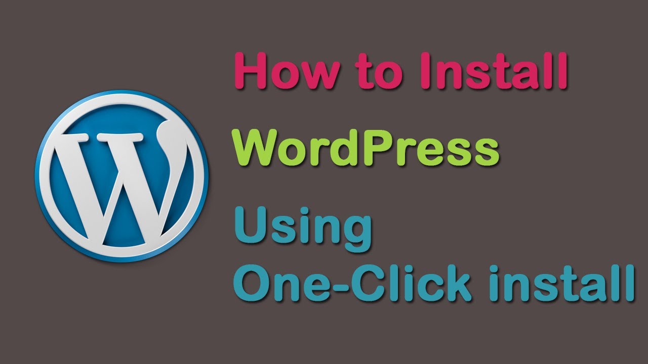 How to install WordPress using One Click Installer