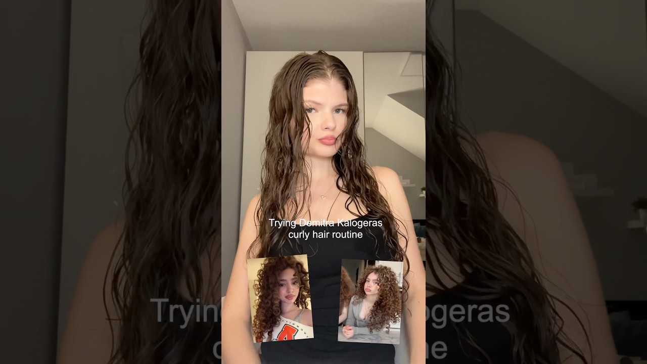 Trying Demitra Kalogeras curly hair routine #curlyhair #curls #demitrakalogeras #curlyhairroutine