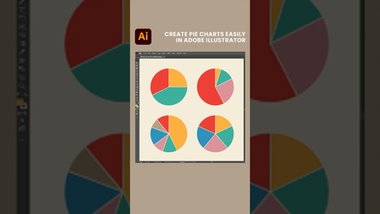 Create pie charts easily in Adobe Illustrator | Adobe Illustrator Tutorials