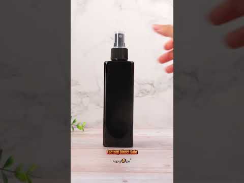 250ML Square Black Plastic Fine Mist Spray Bottle