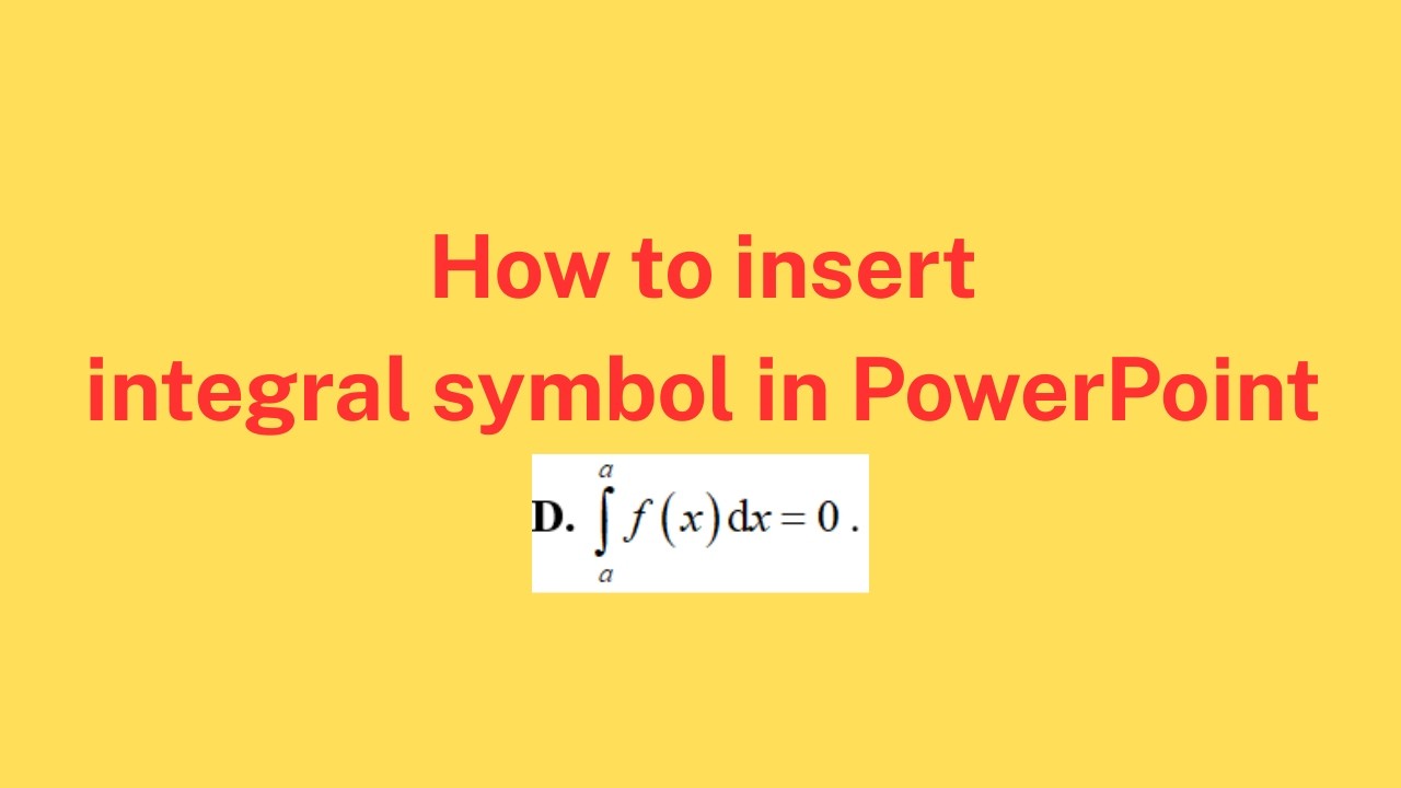 How to insert integral symbol in PowerPoint