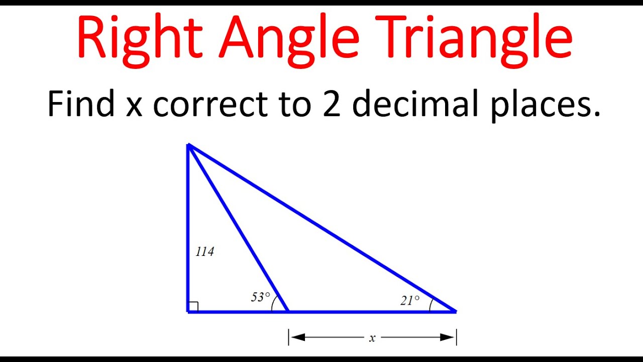 Finding x In the Given Diagram With Right Angle Triangles