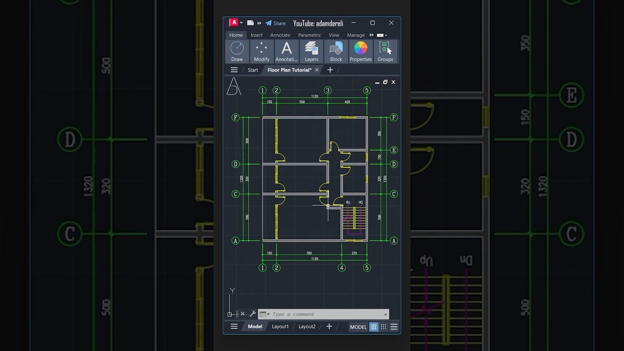 AutoCAD Floor Plan Tutorial #architecture #architect #autocad #yqarch