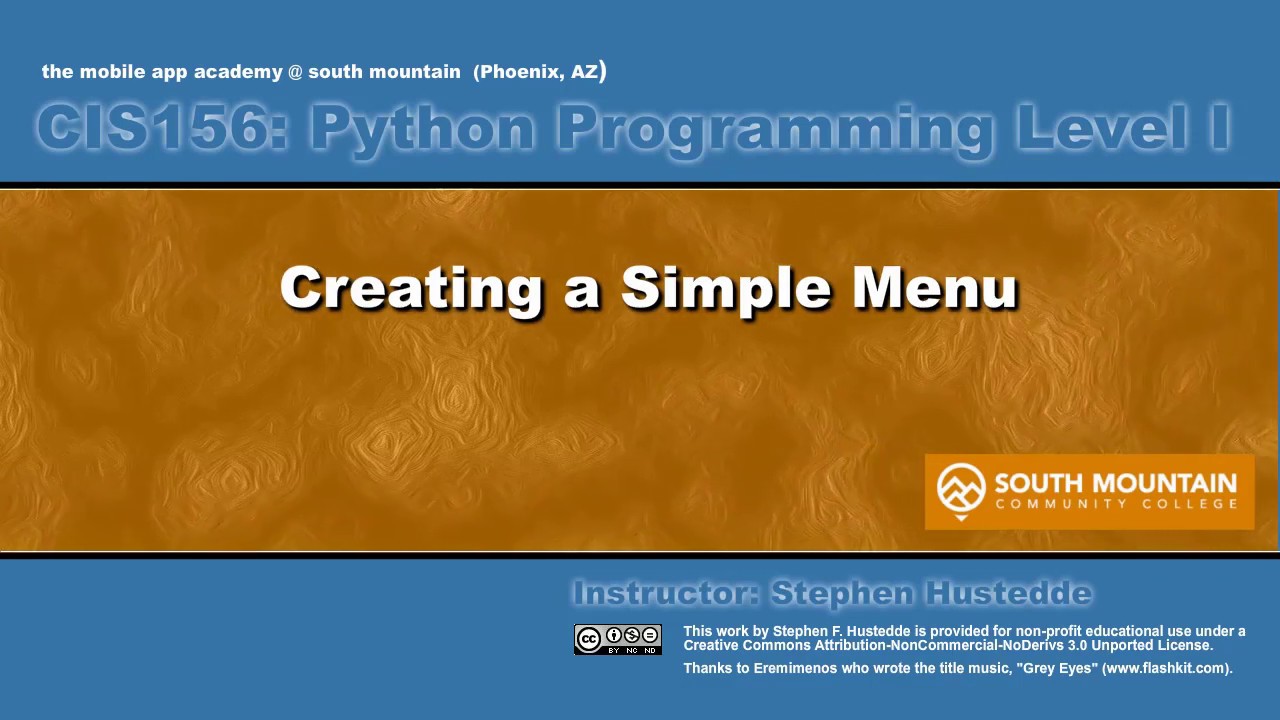 Python 03I -  Creating a simple menu