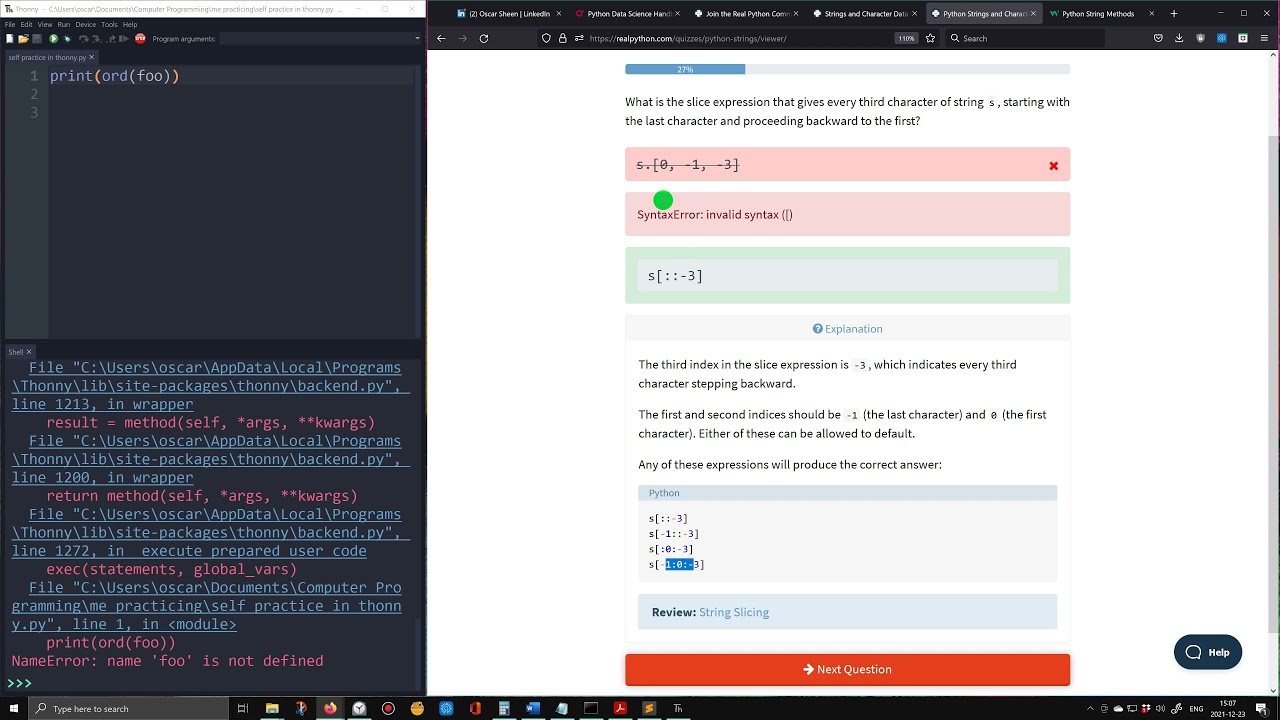 Real Python's Quiz on Strings and Character Data