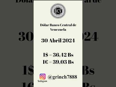 Dólar BCV HOY 30 Abril 2024 ✅
