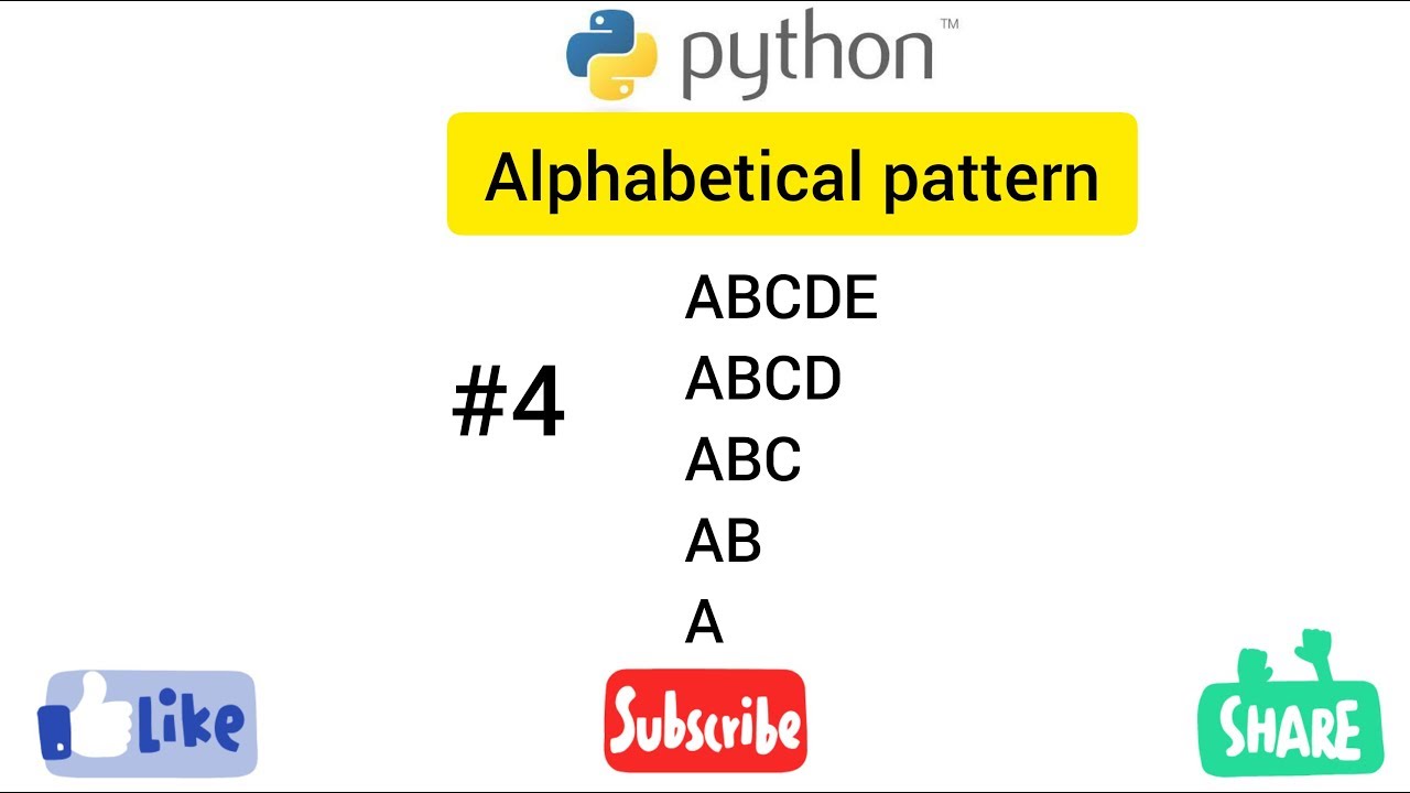 Alphabetical pattern program python series part -3 Easy Learning Genius