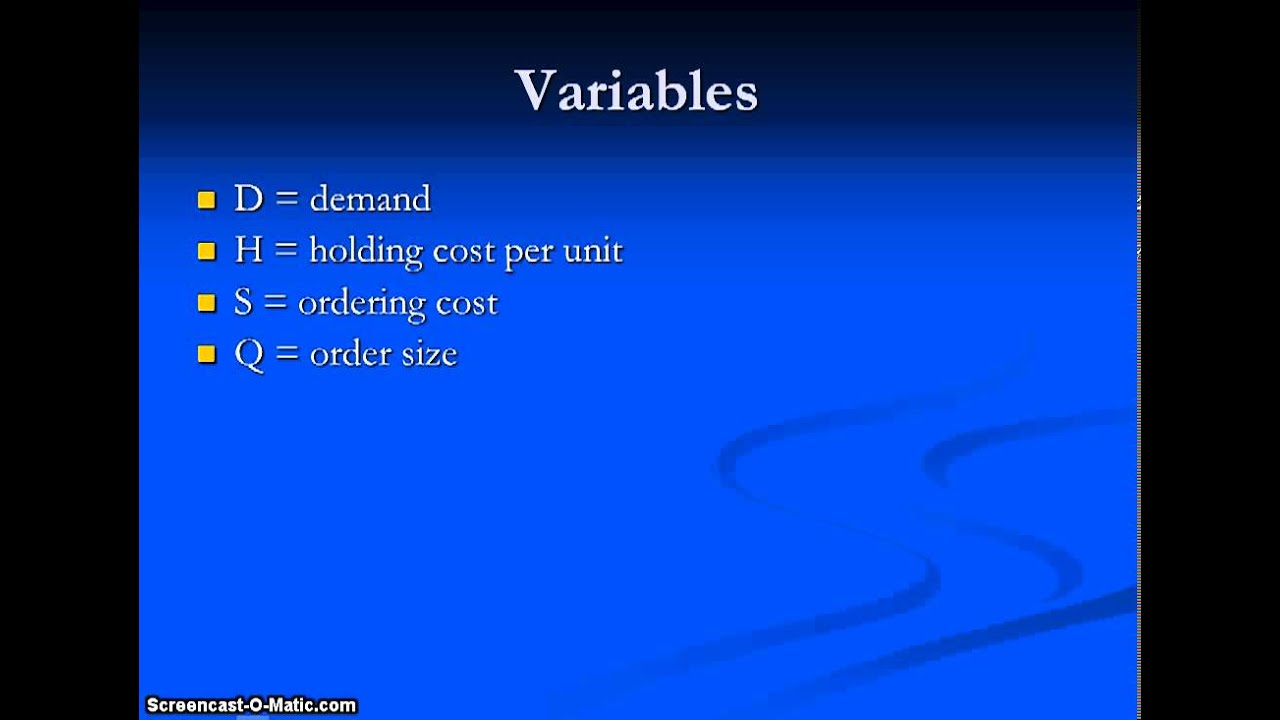 EOQ & Inventory Costs