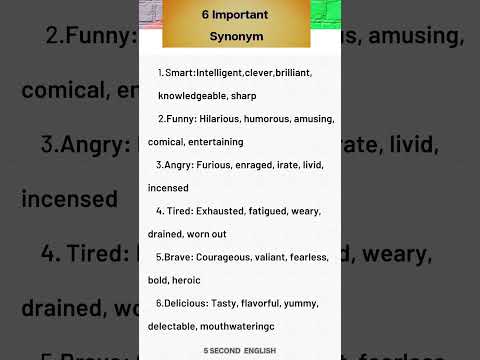6 Common Important Synonym in English #shorts