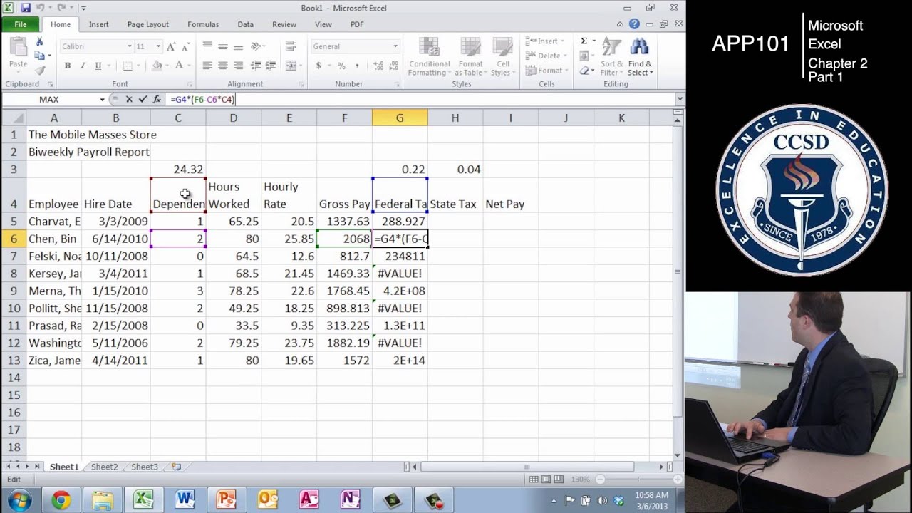 APP101 - Microsoft Excel Chapter 2 - Part 1