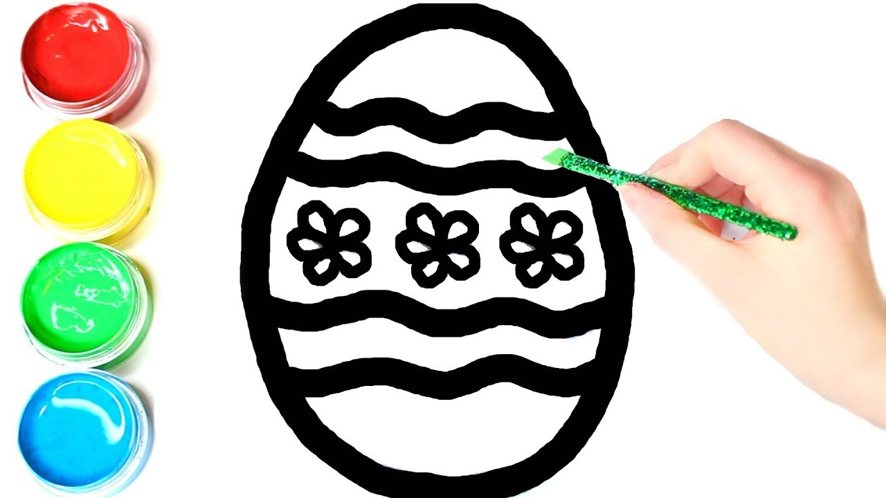 💖 Glitter Giant Easter Egg Coloring Page | Drawing and Painting for Kids and Toddlers