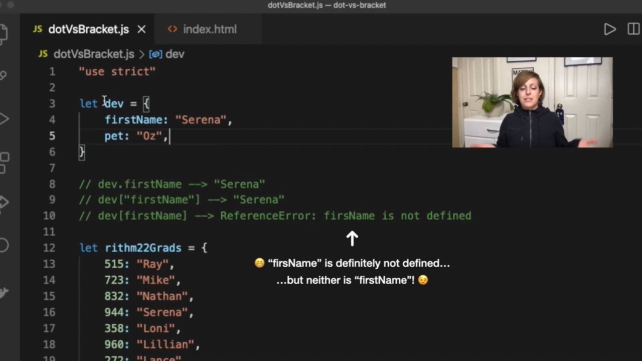 Dot vs. Bracket Notation with JavaScript Objects