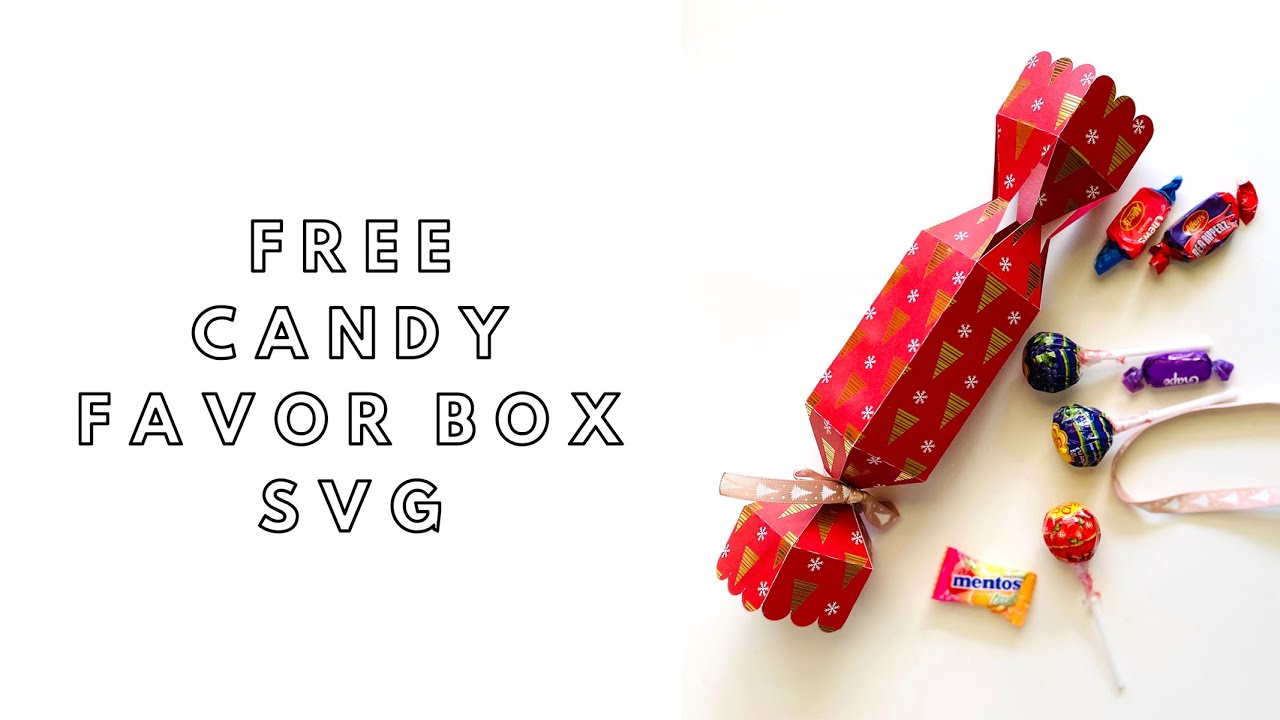 FREE SVG template - DIY Candy favor box / Christmas cracker gift box - Cricut - how to tutorial