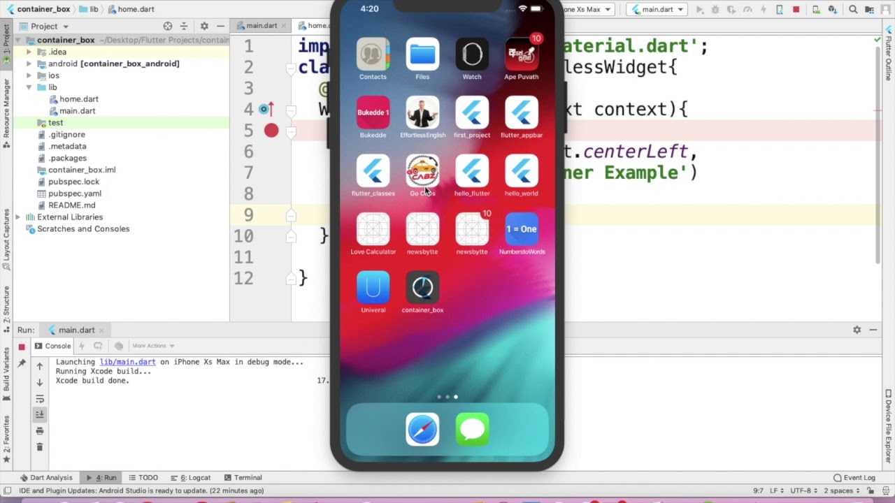 How to use Container Widget in Flutter Tutorial - Android, iOS Hybrid Application Development