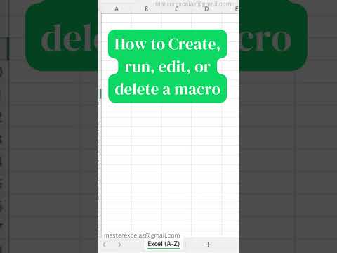 How to create, run, edit, or delete a macro in mac excel? | Shortcut Keys #macexcel