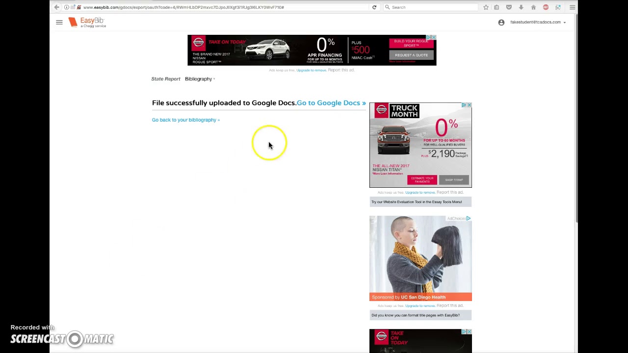 Use EasyBib to Create Bibliography