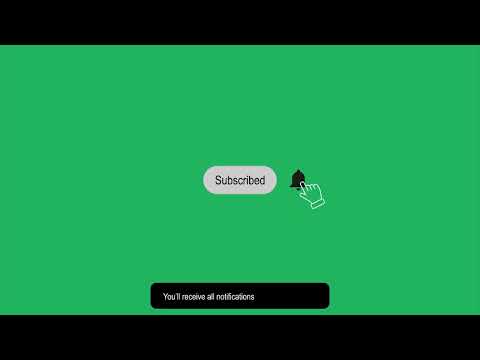 new subscribe button and bell icon green screen