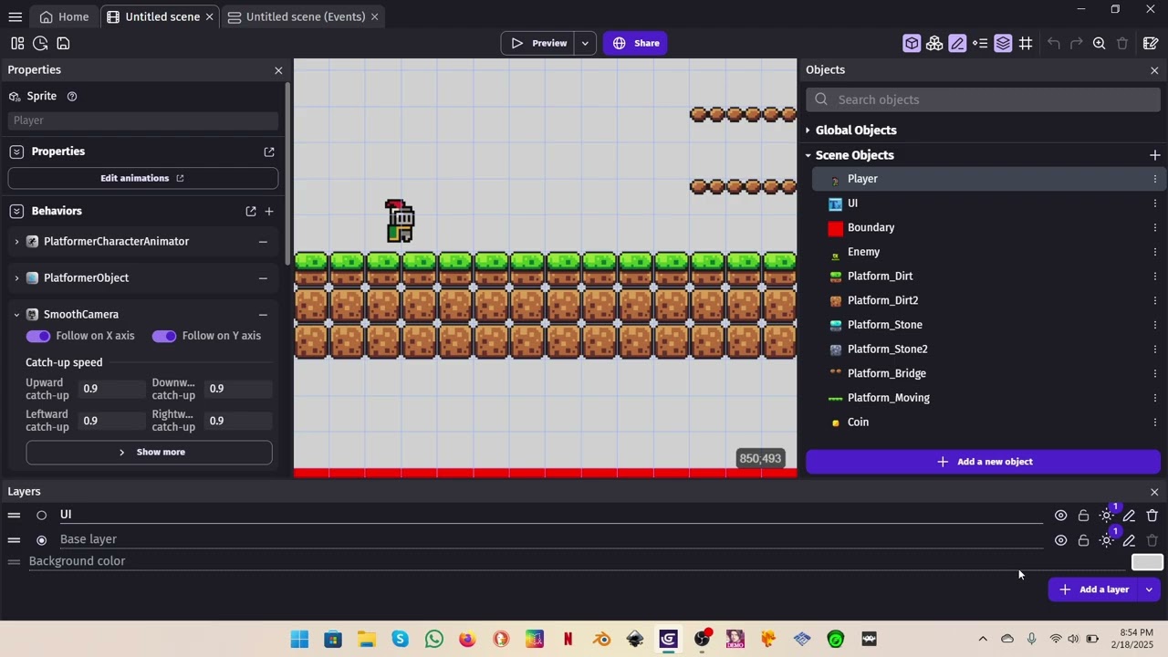 Using Smooth Camera and Firing Extensions Causes Crashes - GDevelop general - GDevelop Forum