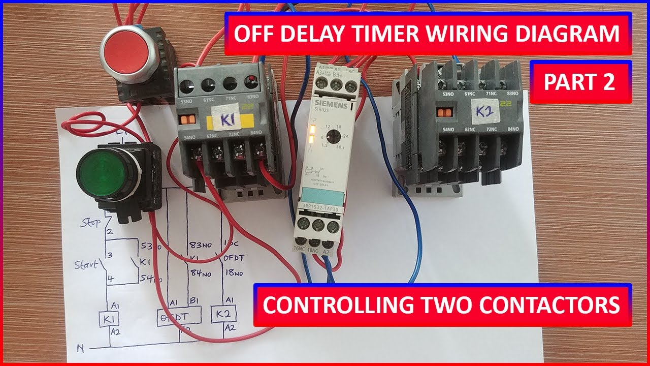 off delay timer connection | off delay timer wiring diagram #electricalengineering