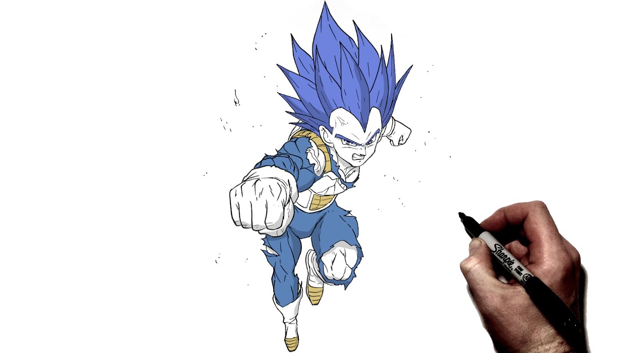 How To Draw Vegeta SSJ Blue Evolution | Step By Step | Dragon Ball