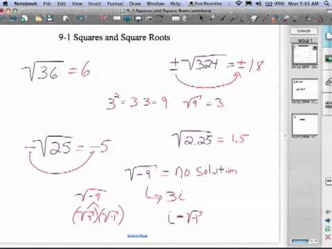 9-1 Square Roots