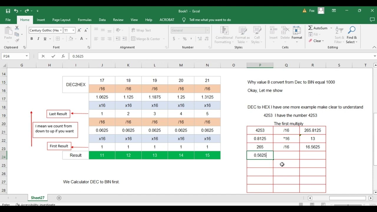 DEC2BIN - DEC2HEX - DEC2OCT ENGINEERING FUNCTION IN EXCEL 06.2