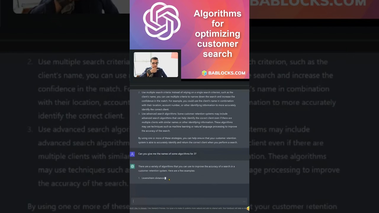 Finding Efficient Search Algorithms using OpenAI ChatGPT