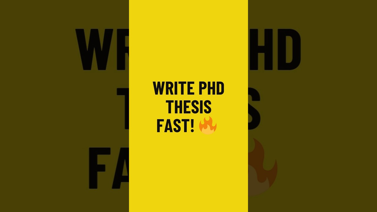 Write Your PhD Thesis FAST! 🔥 5 Tips