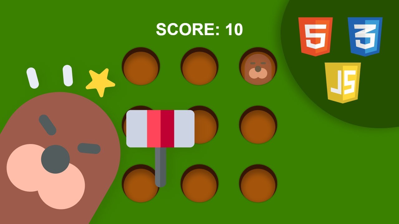 Whack-A-Mole Game - HTML, CSS, and JavaScript