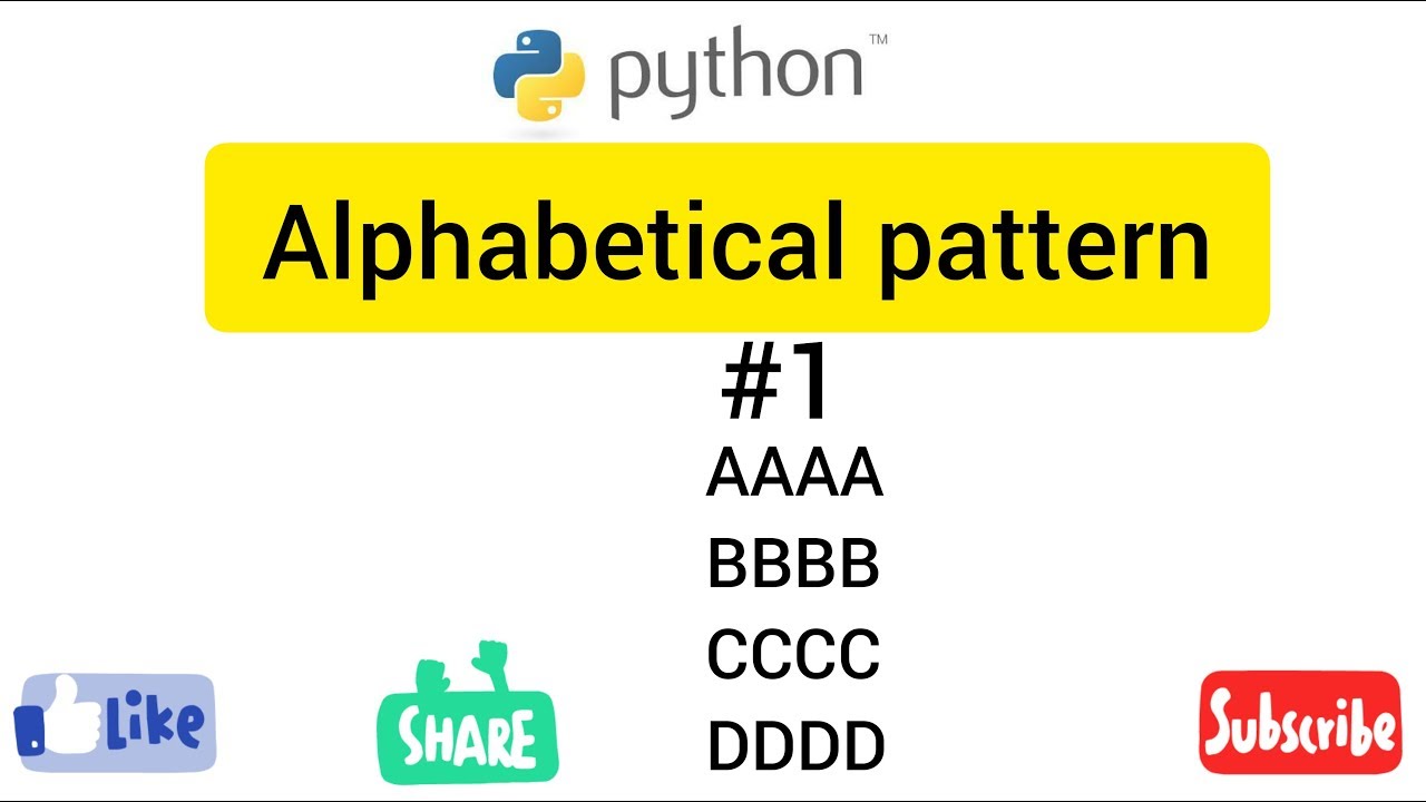 Python Alphabetical pattern program part 1