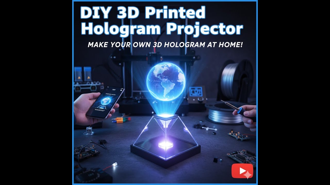 DIY 3D Printed Hologram Projector | Make Your Own 3D Hologram at Home! 🔥