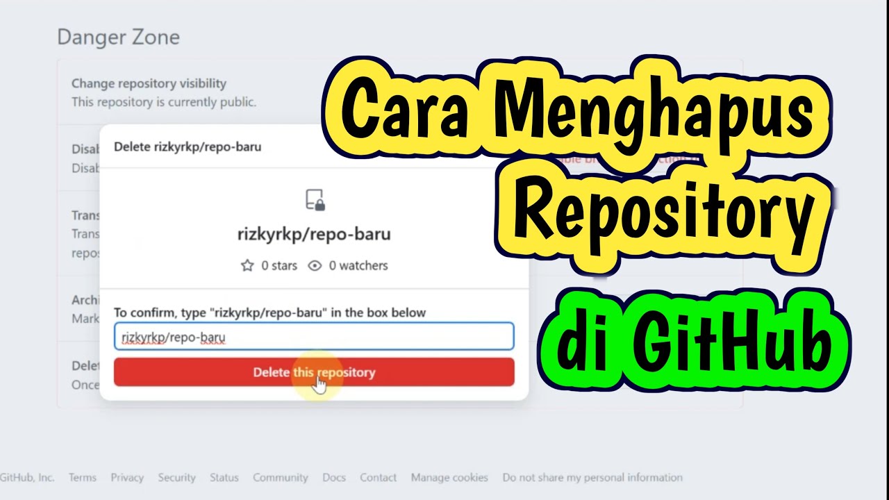 How to Delete a Repository on GitHub