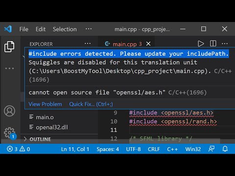 How to Fix Include Path Error in C/C++ Files using Visual Studio Code