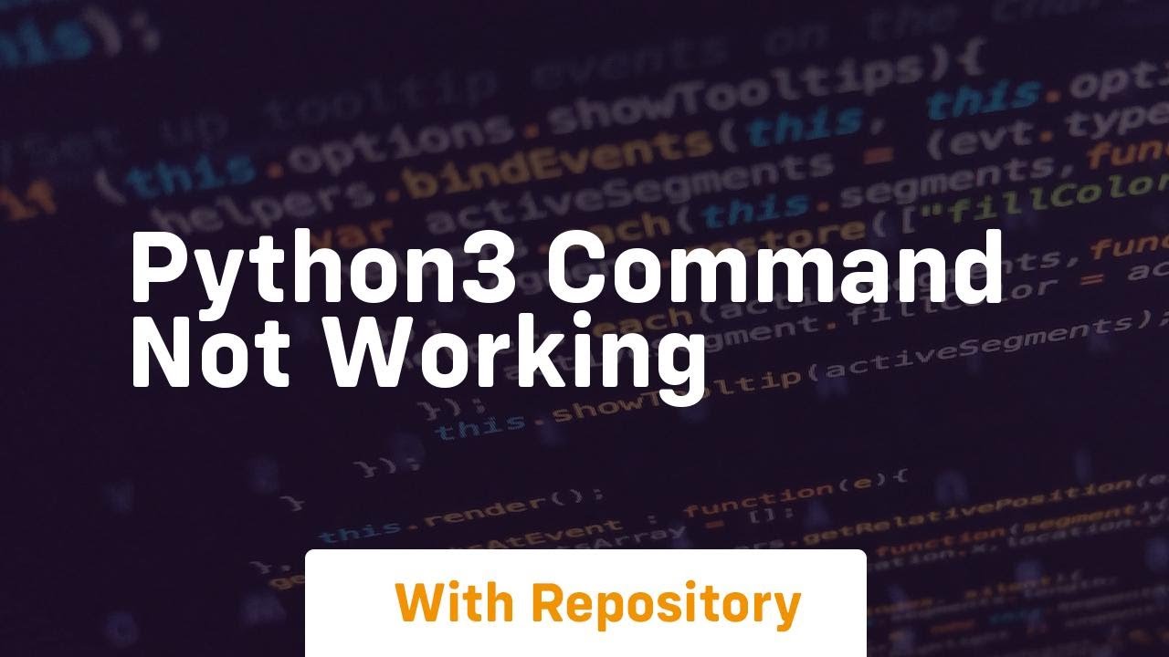 python3 command not working