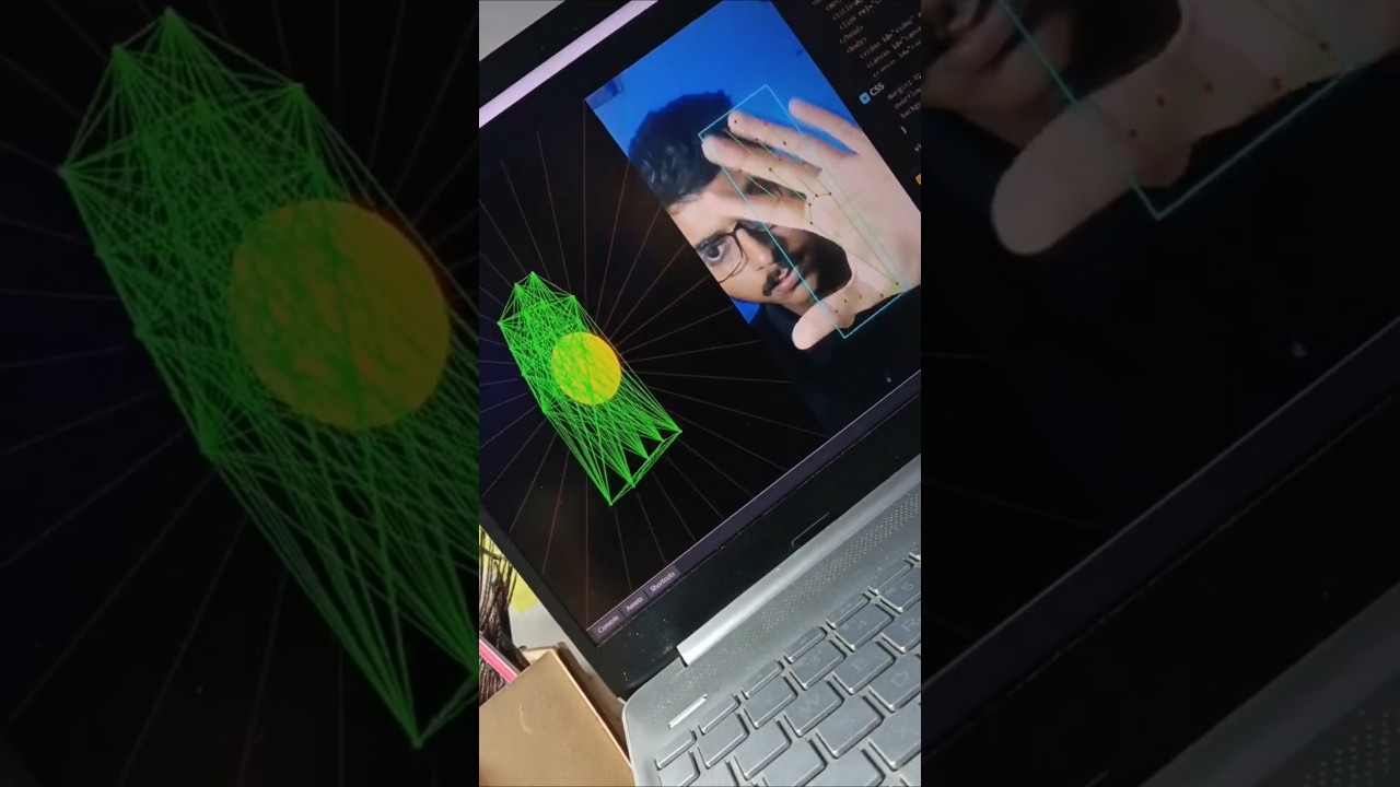 Nuclear controller  - Hand gesture controlled model with #OpenCV #html #css #js #coding #shorts