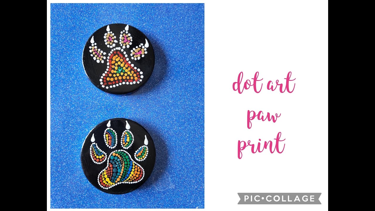 How to make dot art paw print | easy Dot art | Dog lovers art