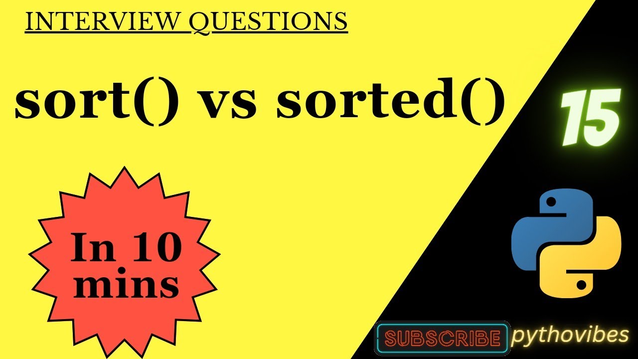 Sort vs Sorted Methods|#interview #python #coding #programming #interview #question @pythonvibes_