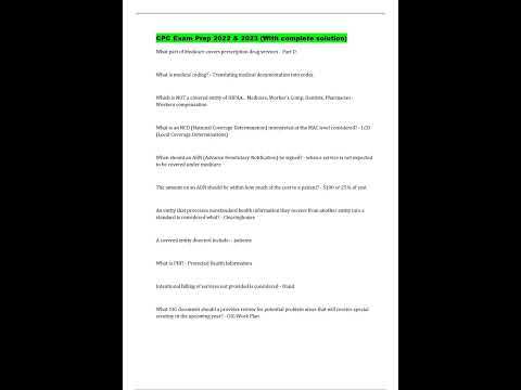 CPC Exam Prep 2022 & 2023 With complete solution