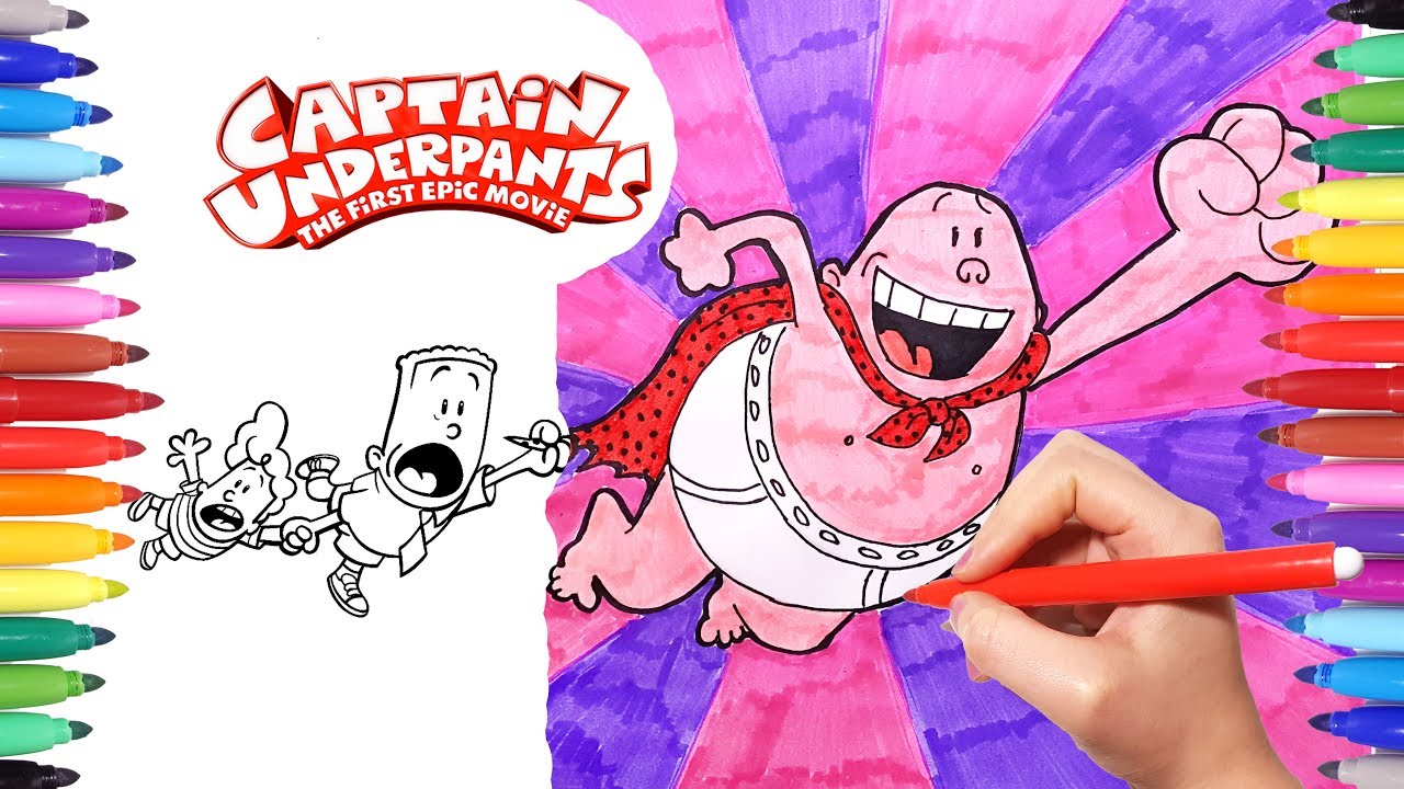 Captain Underpants Epic Movie Coloring Pages 2 | How to Draw Captain Underpants | Videos for Kids