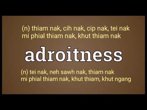 Adroitness Meaning in English Ngawn Dictionary adroitness = thiam nak, tei nak, khawval nak,