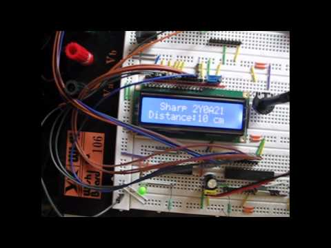 Distance Sensor Sharp 2YOA21 & LCD