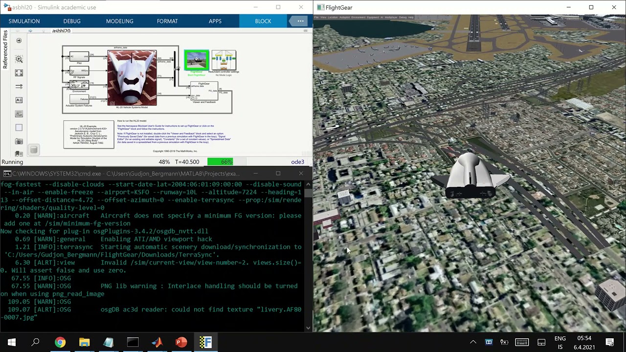 HL20 Landing Matlab/Simulink